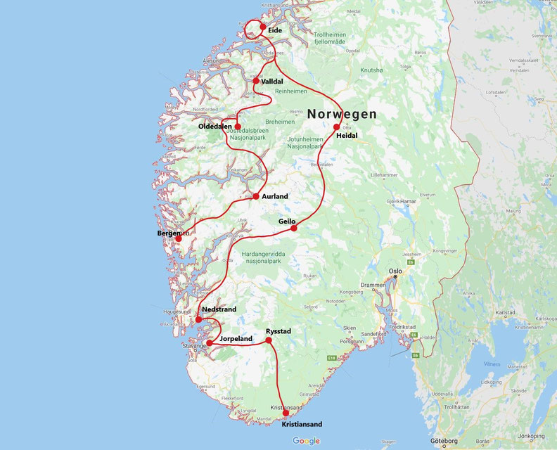 Norwegen Rundreise Auto 14 Tage