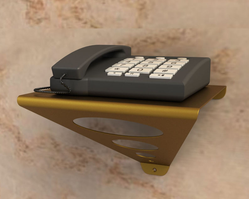 Support mural Design & coloré pour box et téléphone fixe - piedtable