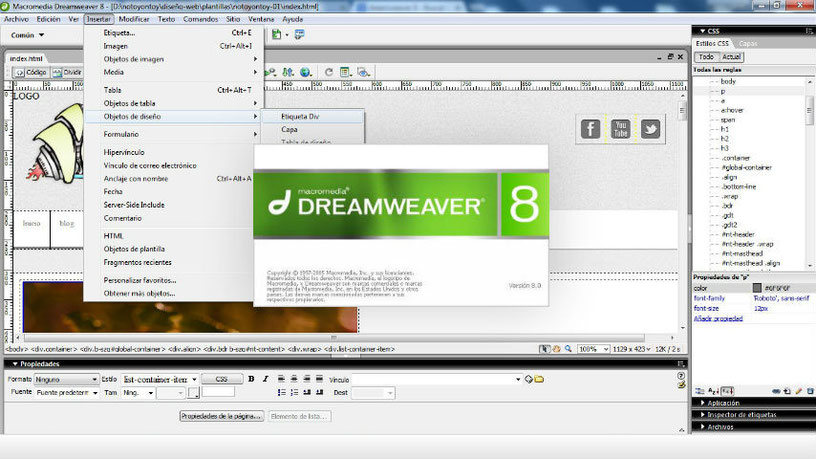 Descargar e instalar Macromedia Dreamweaver 8 - Television, radio, musica, videos, chat, juegos ...