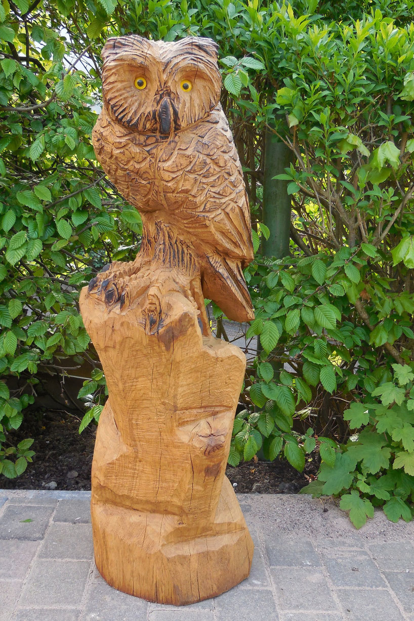 Eulen - unikateausholz.de, Figuren und Skulpturen aus Holz , Kettensägenkunst, Gartendekoration