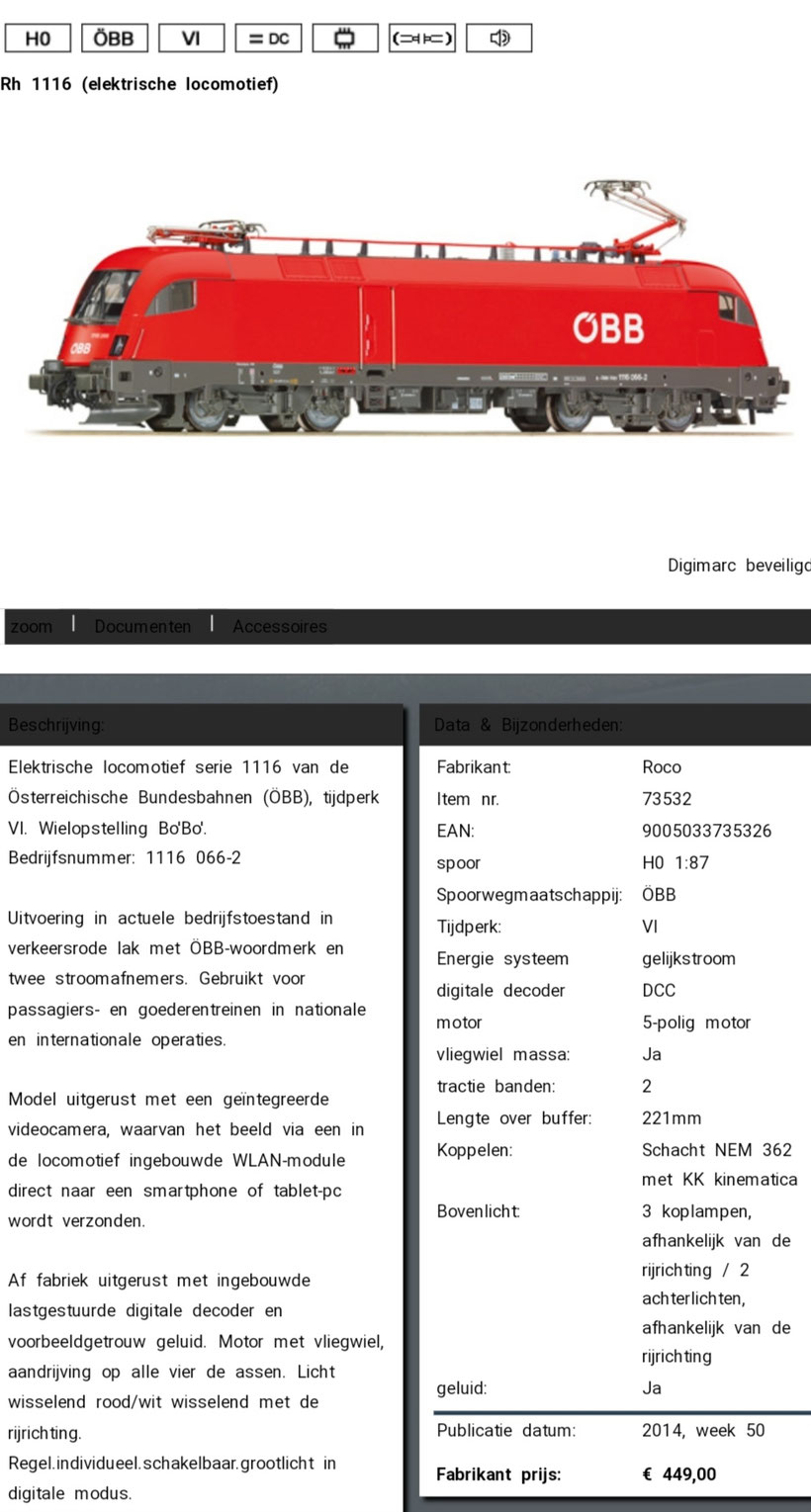 Roco Taurus 116 Cameraloc - De website van franckvanlier!