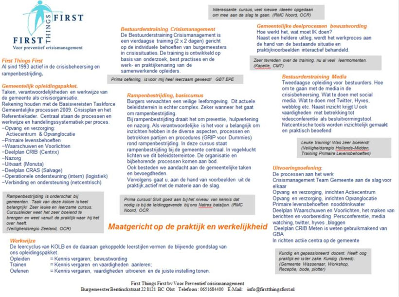 Opleiding en Trainingen - De website van firstthingsfirst1!