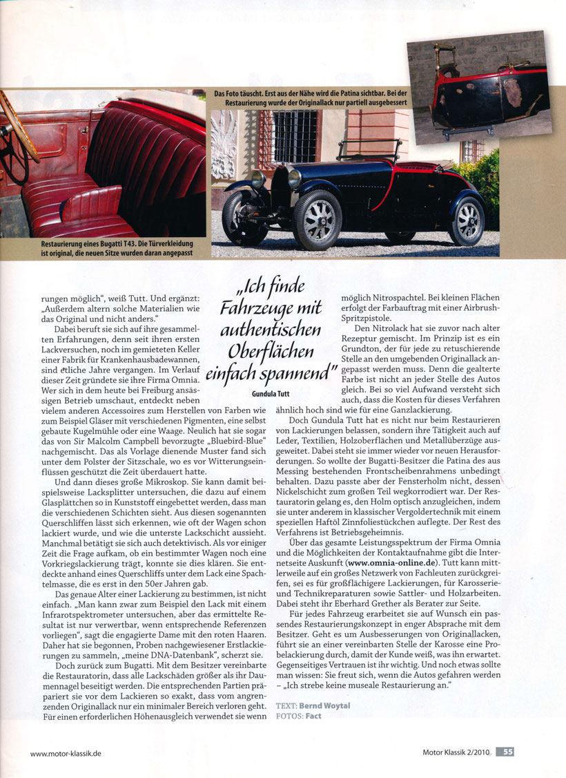 Motor Klassik 2/2010 - Dr. Gundula Tutt - Omnia Restaurierung ...