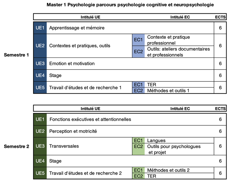 Organisation du Master 1 - Site de masterpcn