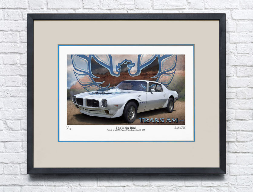 1973 TRANS AM OFF LINE - AUTOMOTIVE ART BY LEMIREART