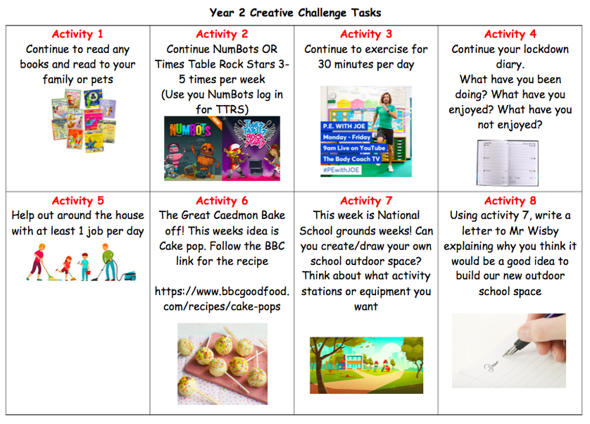 Year 2 - Caedmon Community Primary School - Home Learning Support