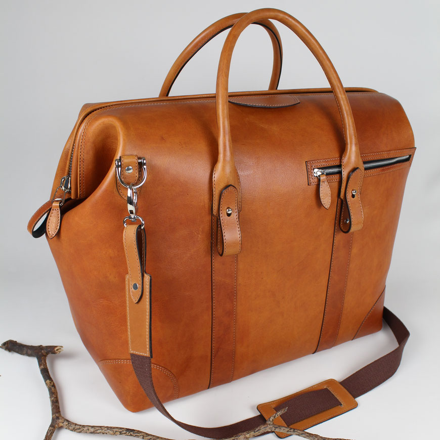 Large Travelbag leather / Reisetasche aus Leder - F. HAMMANN - Fine ...
