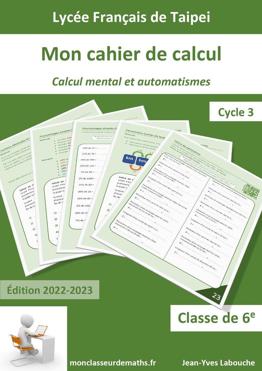 Cahier d'automatismes et de calcul mental 6e - Mon classeur de maths