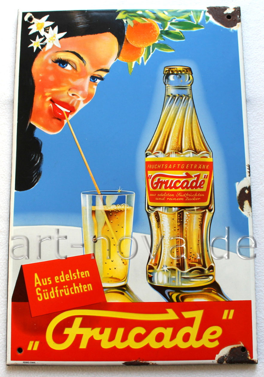 Emailschild Frucade - Werbeschild original - art-nova