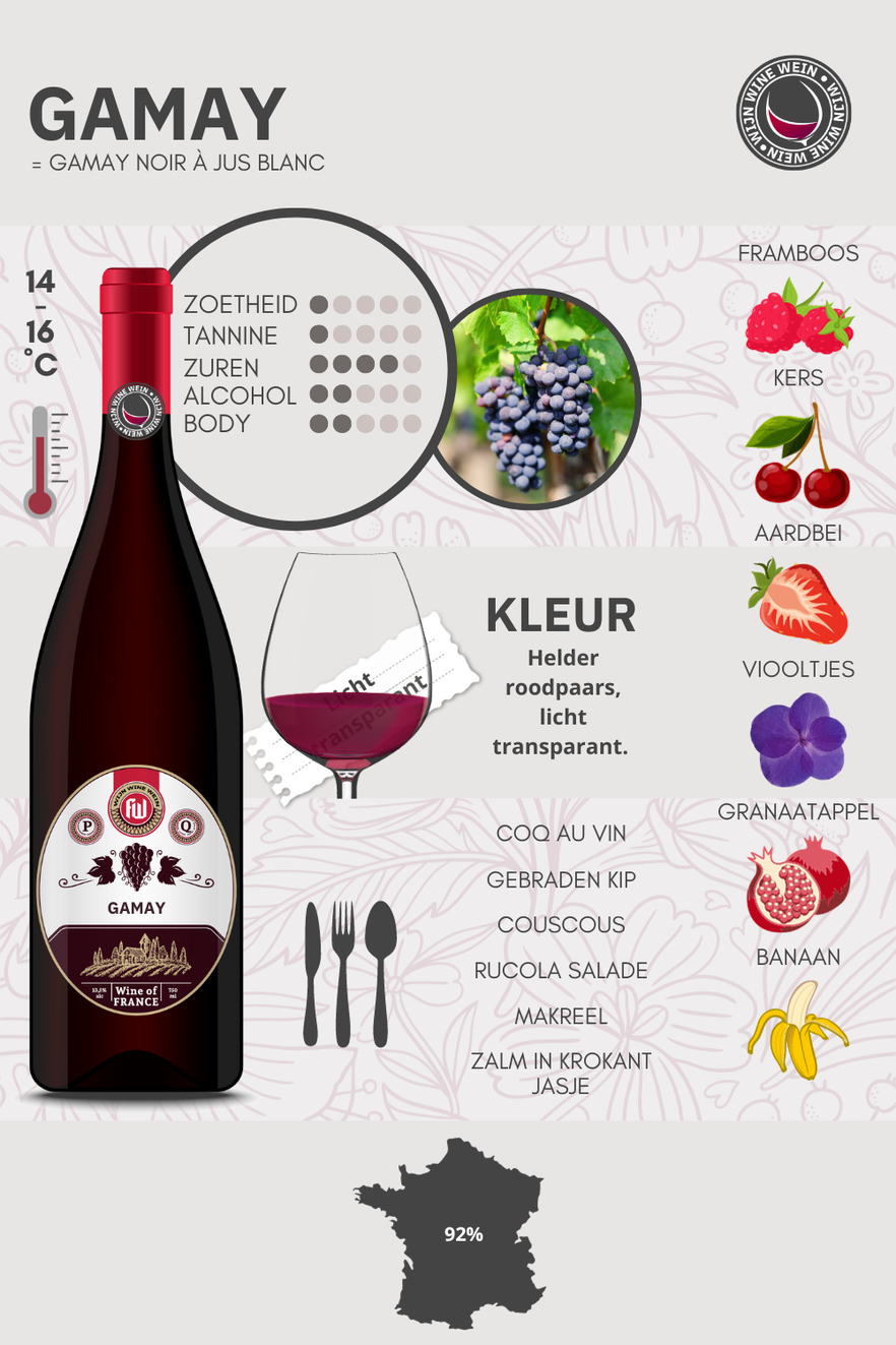 Wat is Gamay? Wijn Guide + Infographic - Wijn Wine Wein
