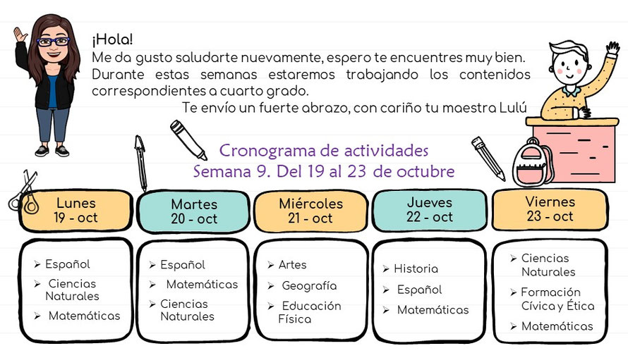 Semana 9. Del 19 al 23 de octubre - Página web de primariaemilianoz