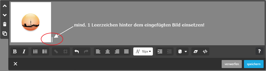 Bilder in Text-Elementen verlinken - designtest-viennas Webseite!