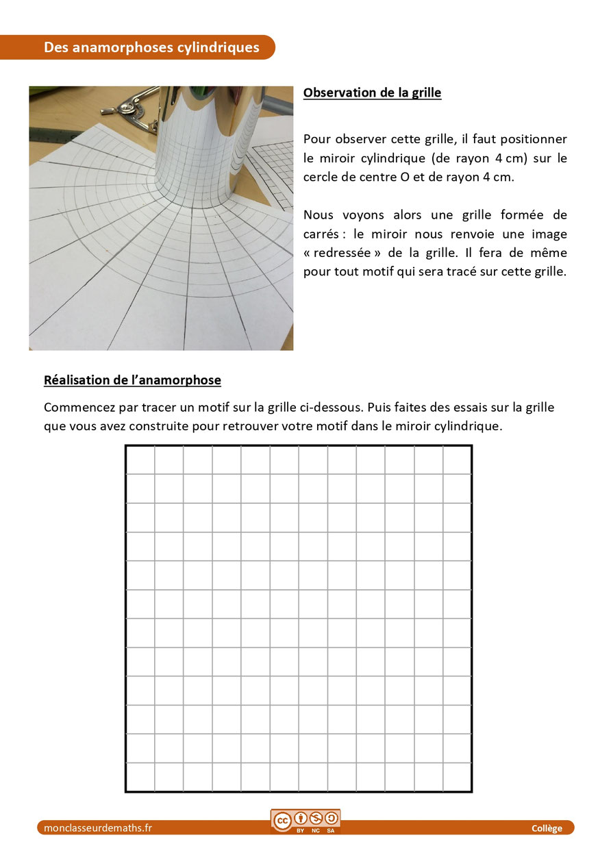 Anamorphoses - Mon classeur de maths