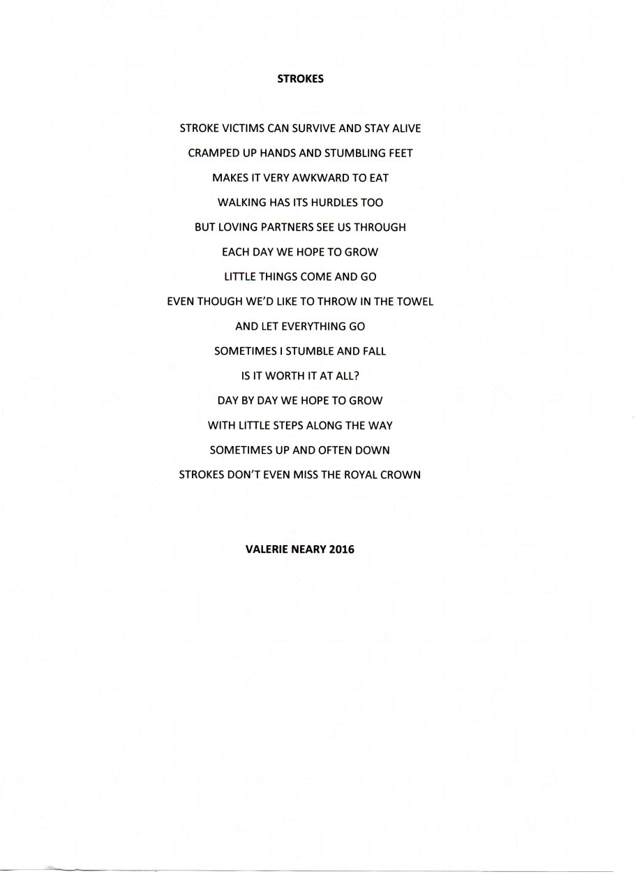 Valerie's Poems - Website of torbaystrokesurvivors!