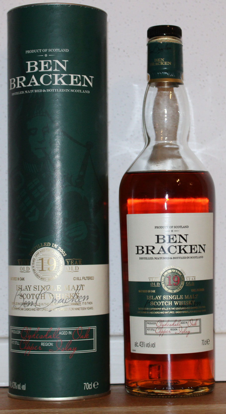 Ben Bracken 19 Jahre Islay Single Malt Scotch Whisky - Whisky Tasting ...