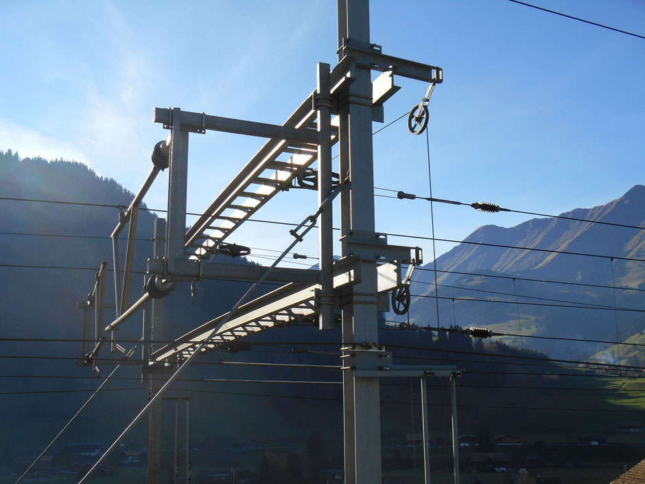 Spannvorrichtung für den Fahrdraht - hrkloetschbergbahn