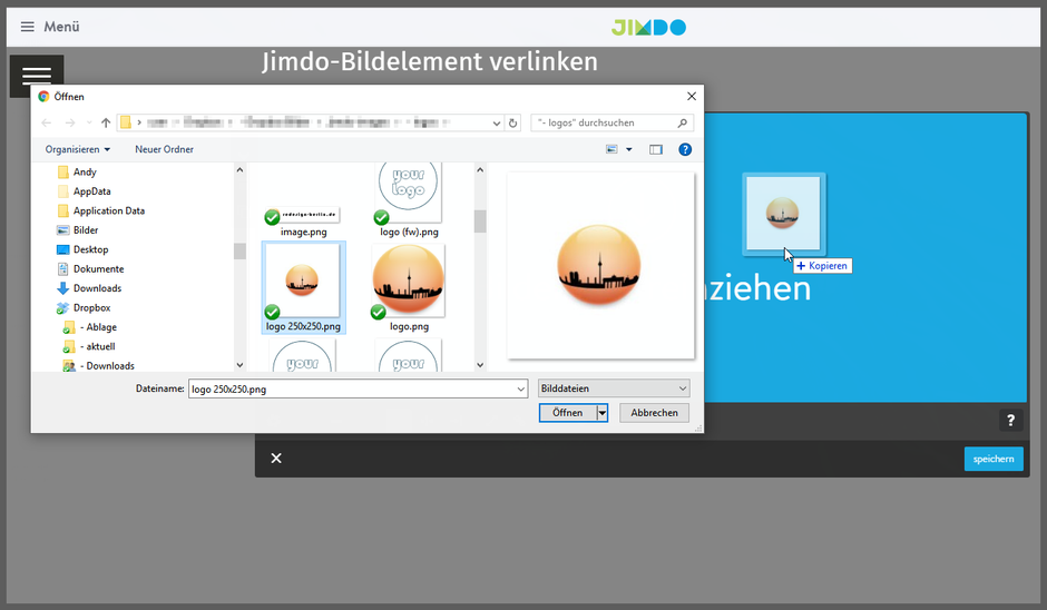 Bilder in Text-Elementen verlinken - designtest-viennas Webseite!