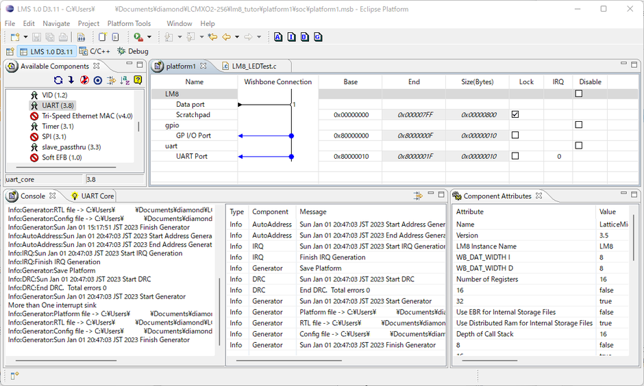 MachXO2-256にLatticeMico8(2) - sunday-engineer is here.