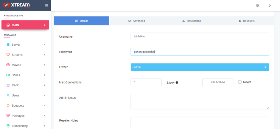 INSTALACION DE PANEL XTREAM UI - Página web de mayamis