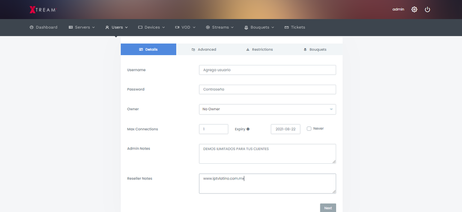 INSTALACION DE PANEL XTREAM UI - Página web de mayamis