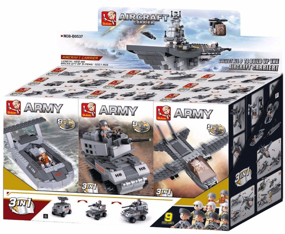 Sluban 9into1 B0537 - Aircraft Carrier Building Bricks World