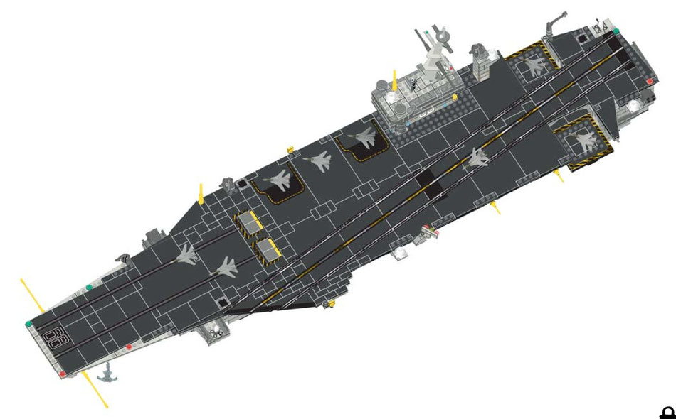Mega Block Nimitz - Aircraft Carrier Building Bricks World