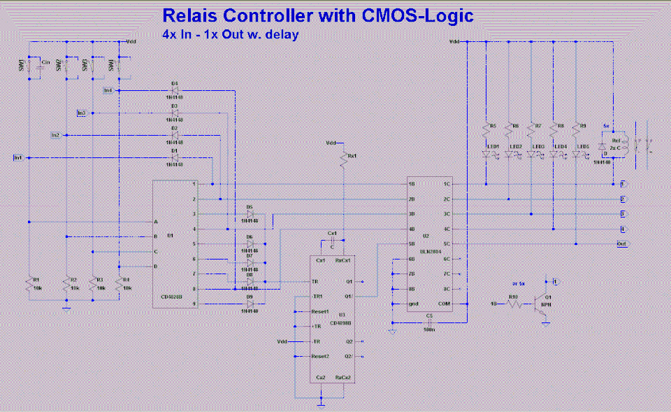 4x In 1x Out CMOS Relay Controller - calvins-audio-pages