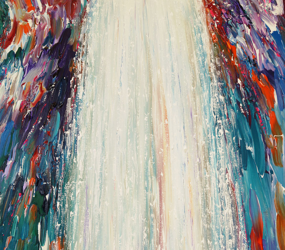 Waterfall artwork - large abstract painting art for sale