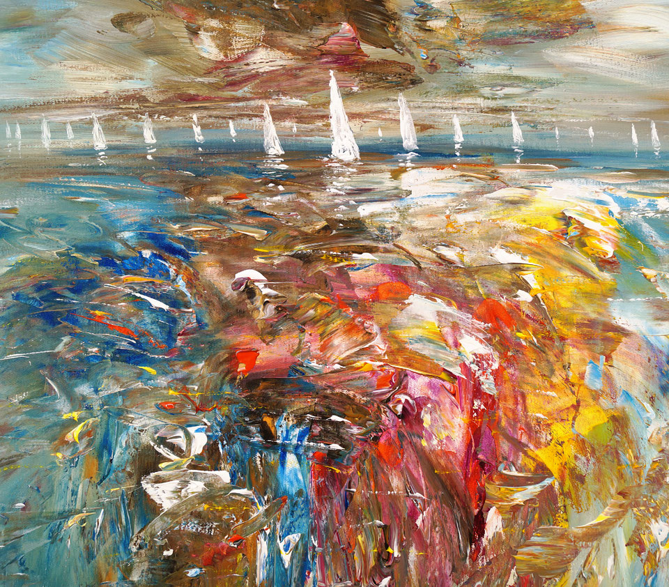 maritime artwork - large abstract painting art for sale