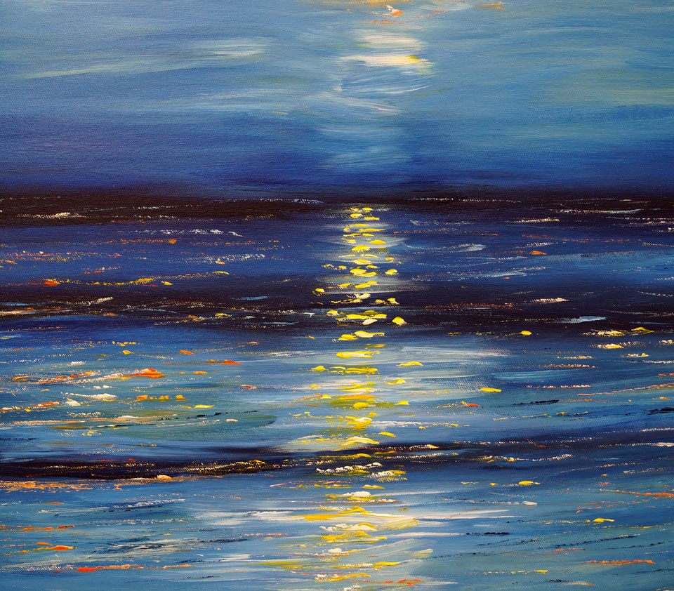 Moonlight artwork - large abstract painting art for sale