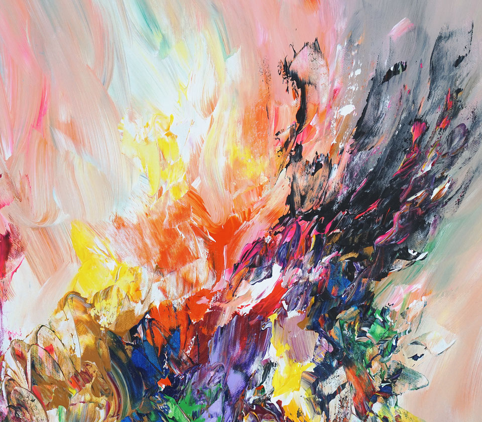Vibrant abstract inspired by dreaming - large abstract painting art for ...