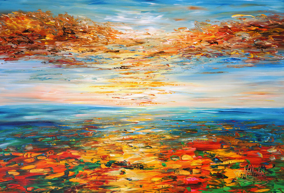 Summer artwork - large abstract painting art for sale