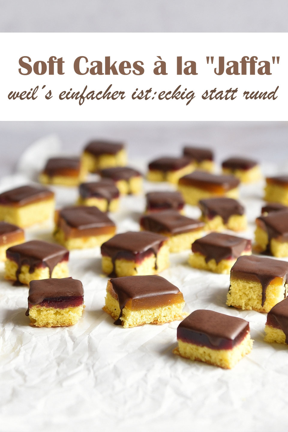 Soft Cakes à la "Jaffa". Eckig statt rund. - mix dich glücklich ...