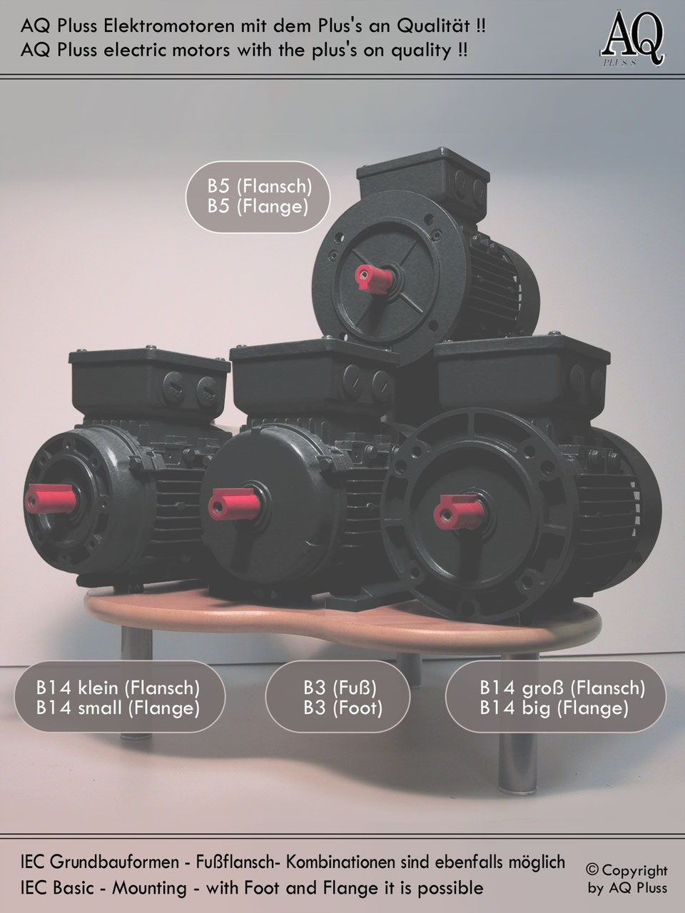 Elektromotor Typenschilder 4 pol - Elektromotor von AQ Pluss Motoren