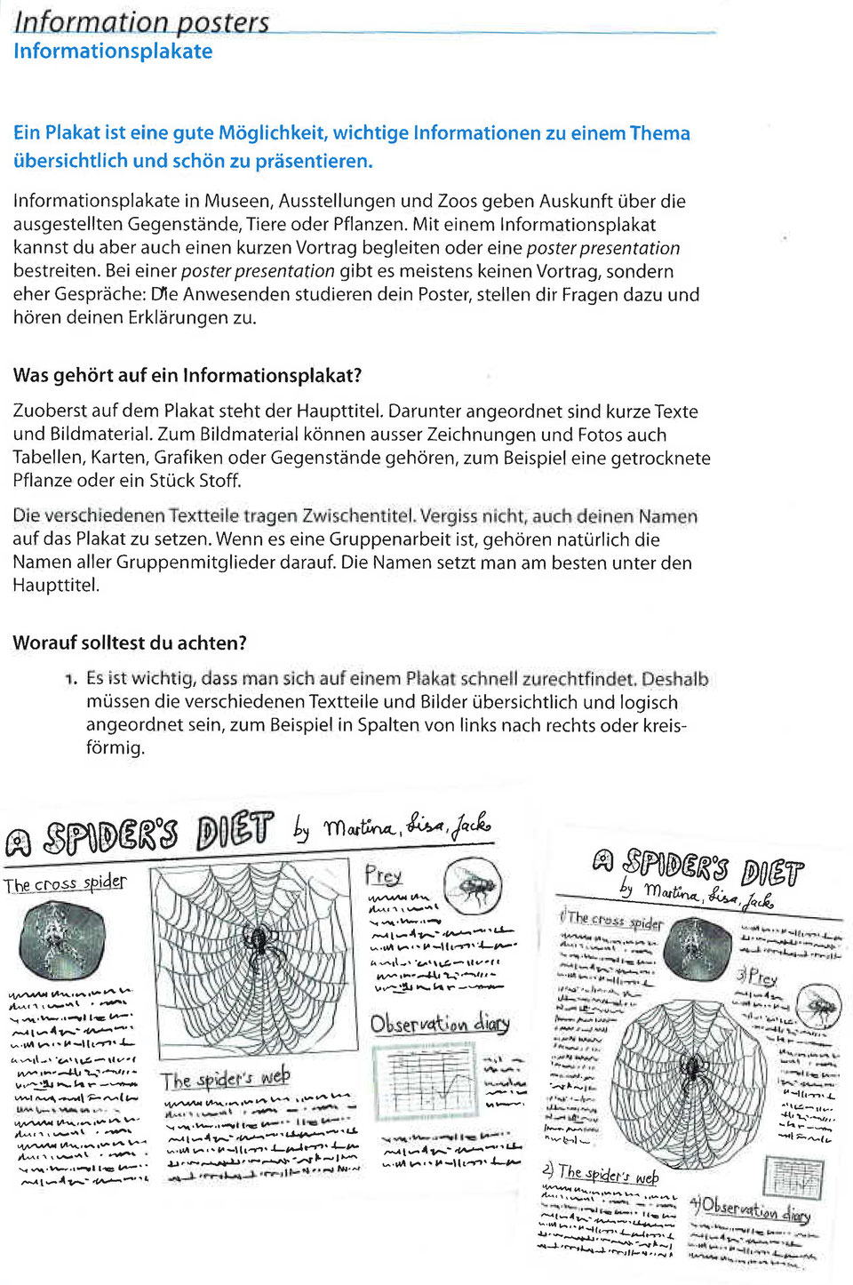 Lernplakat gestalten - freiarbeitsproduktes Webseite!