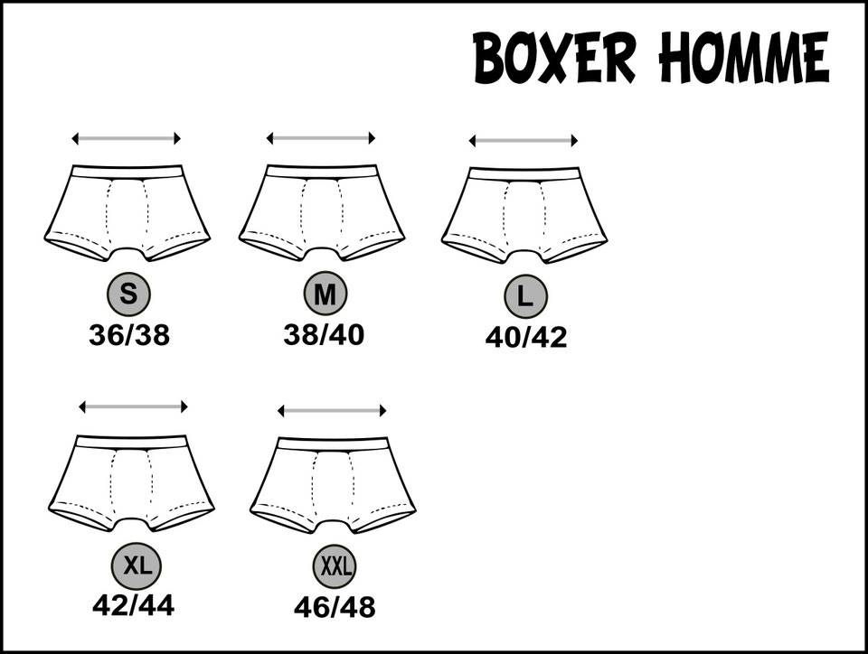 Taille de nos boxers pêcheur - Cadeau pour un pêcheur, un teeshirt et une casquette