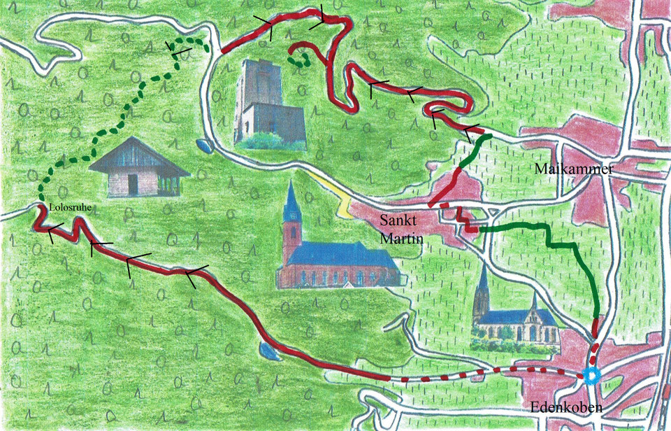 Über die Lolosruhe zur Kalmit - Radwege im pfälzerwald