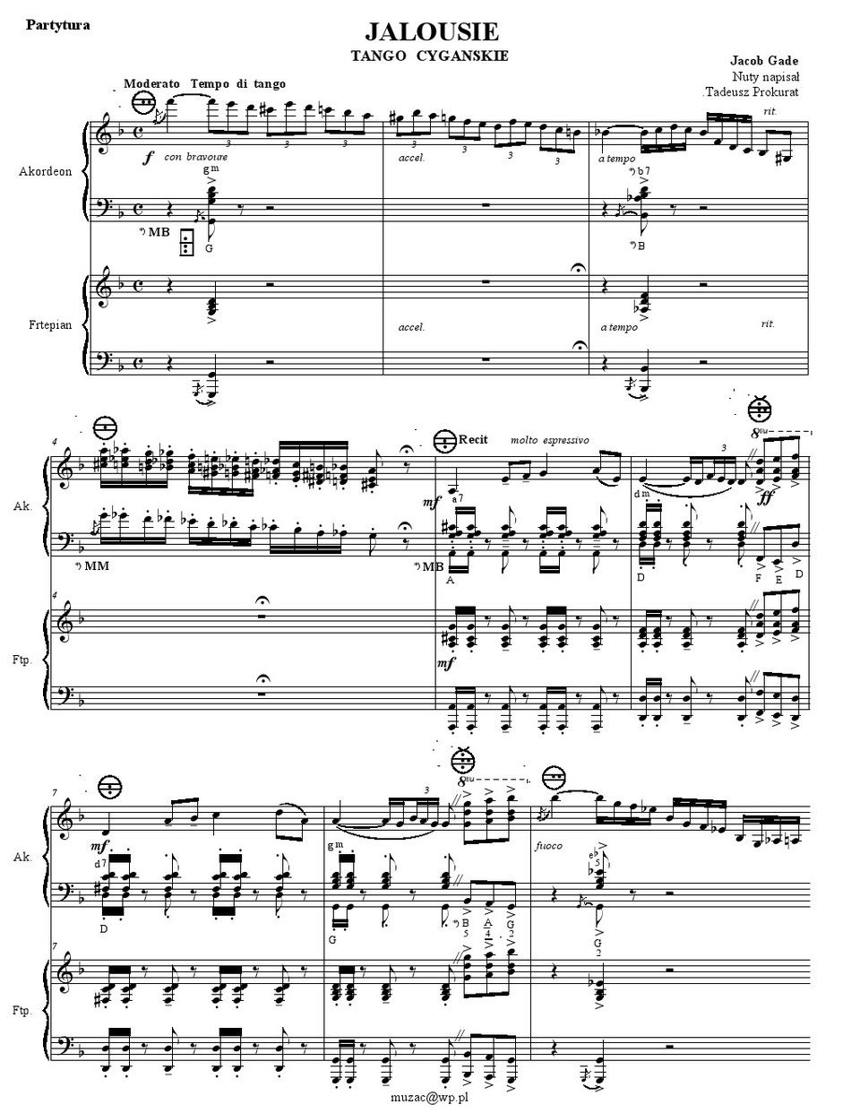 - Jalousie - Jacob Gade - Strona internetowa muzyktedi!