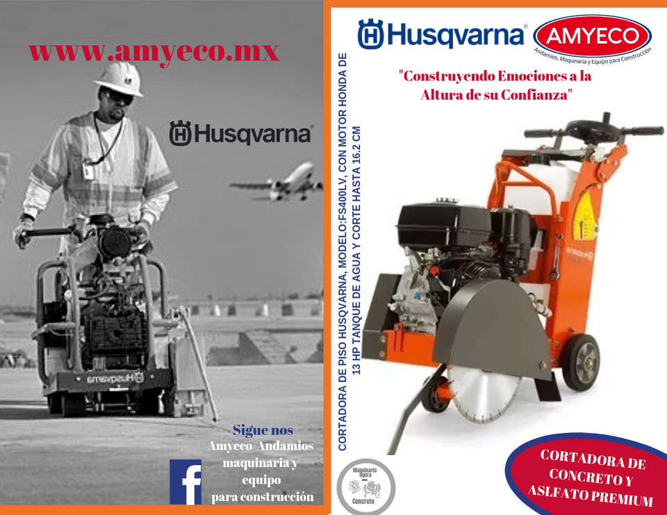Cortadora de piso HUSQVARNA, Mod:FS400LV, - Andamios y Maquinaria para ...