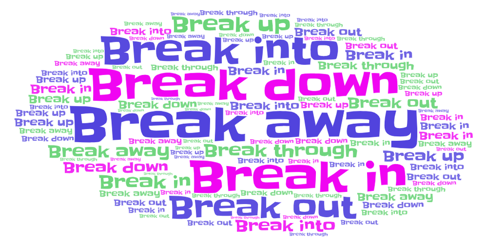 Phrasal verbs con Break en inglés - Ejercicios inglés online
