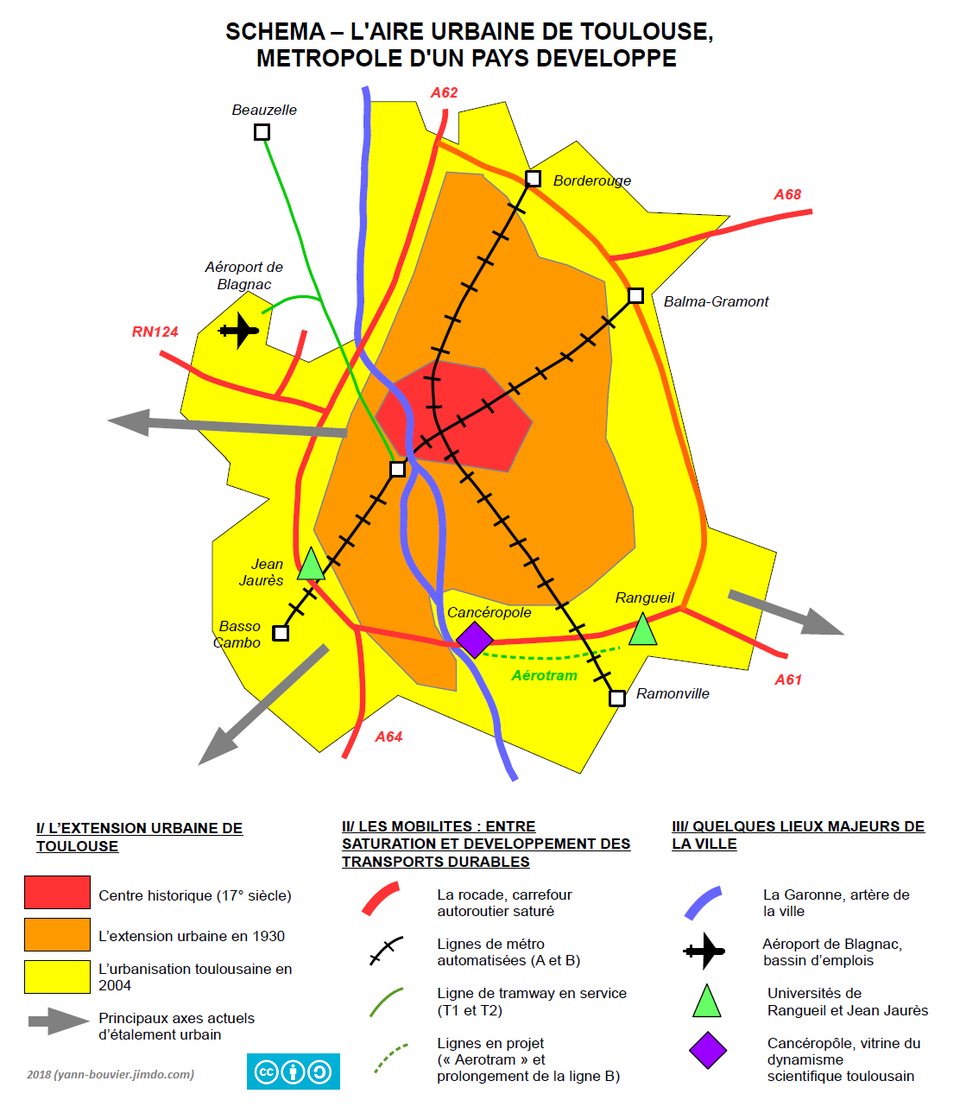 SCHÉMA DE GÉOGRAPHIE - Toulouse, métropole d'un pays développé - Cours ...