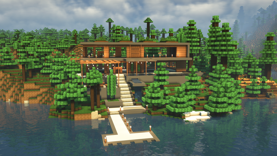 Minecraft moderne Wald Villa - Minecraft Häuser bauen Webseite!