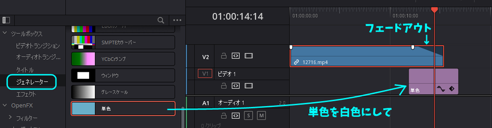 DaVinci Resolve超入門#7 - とても簡単フェードイン・フェードアウト - Ararami Studio