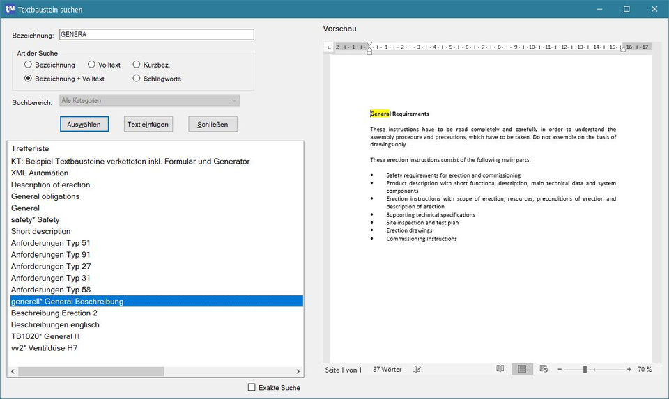 Textbausteine verwalten und Dokumente generieren - texManager