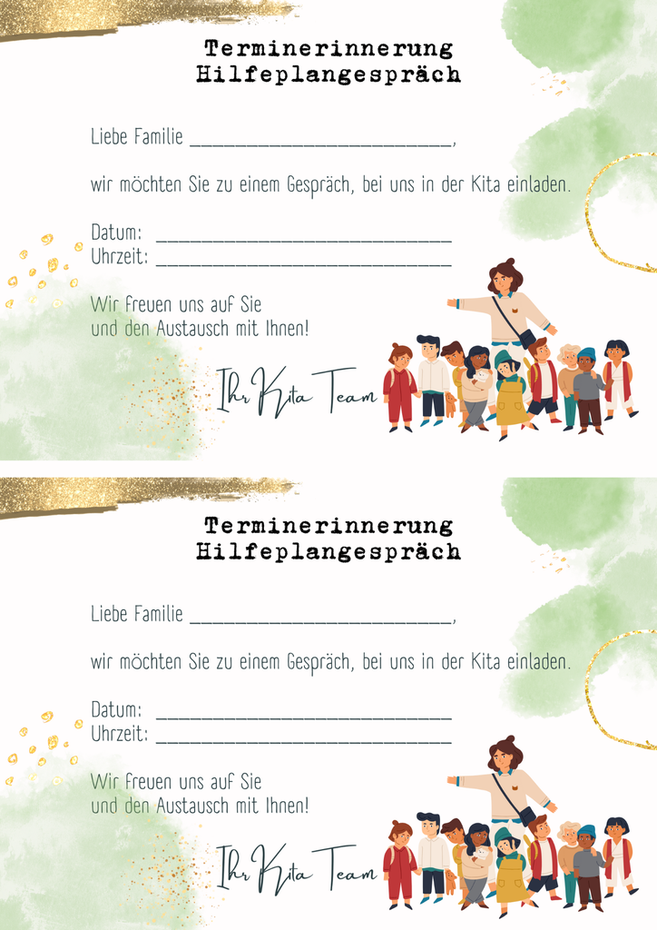 Elterngespräche- Terminerinnerung, kostenlose Vorlage - warsewiczs ...