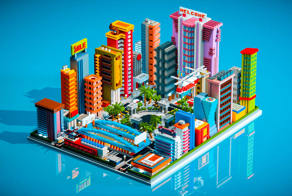 Spawn Pixel City - Página web de minecraftmapbedrock