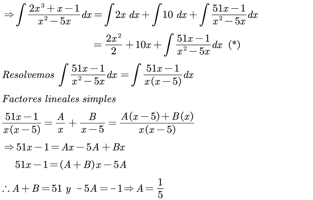 Integración por fracciones parciales - Matemática Informática y Educación