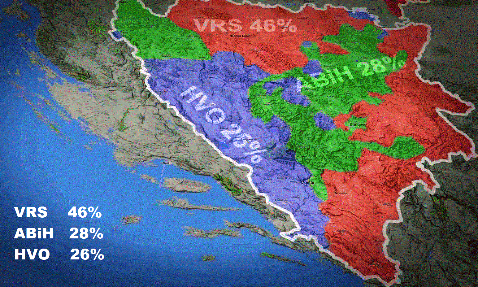 Karte BiH - republika zapadna bosna