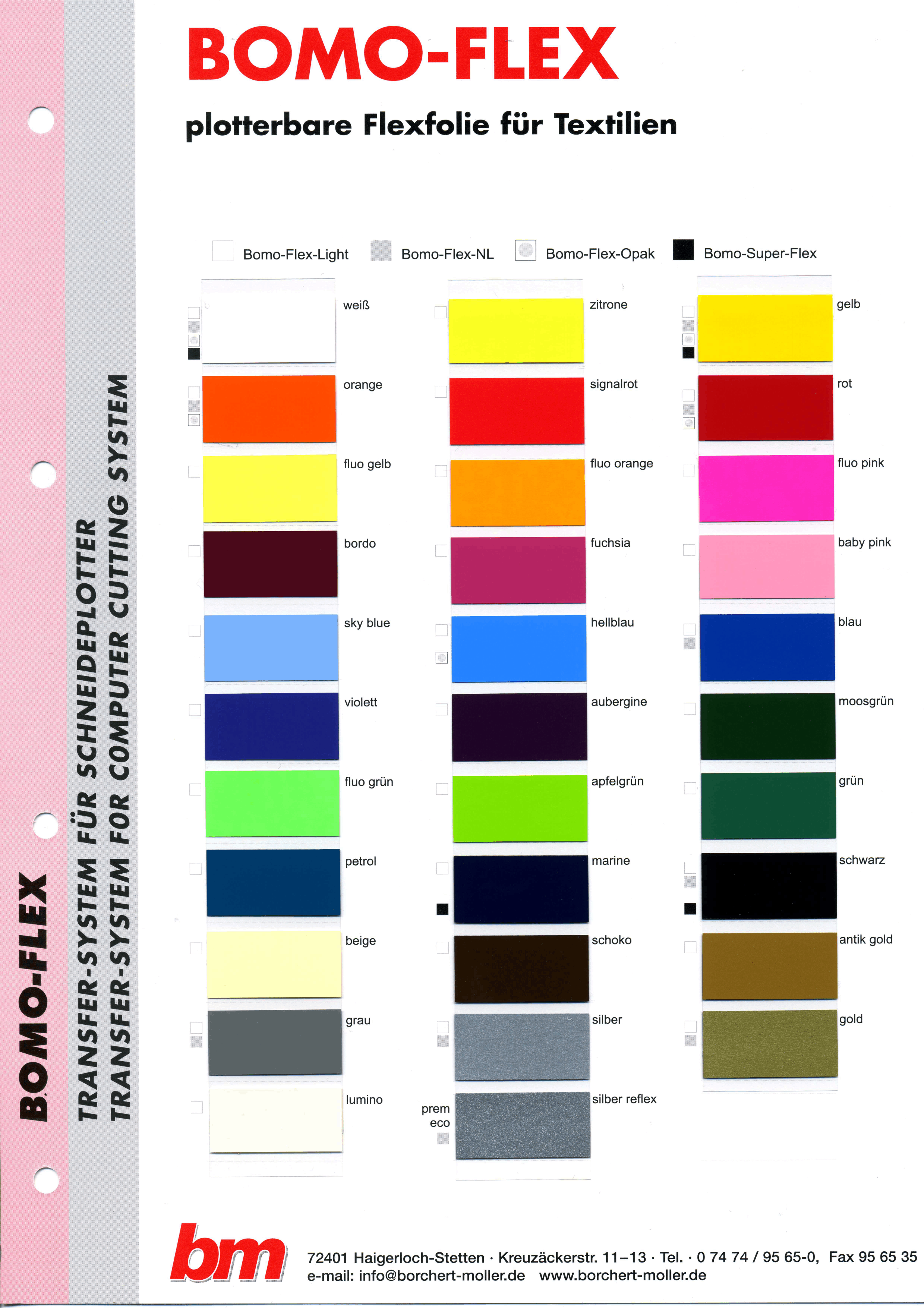 Flexfolien - Borchert + Moller | Ihr Partner für Beflockungstechnik, Textildruck, Digitaldruck ...