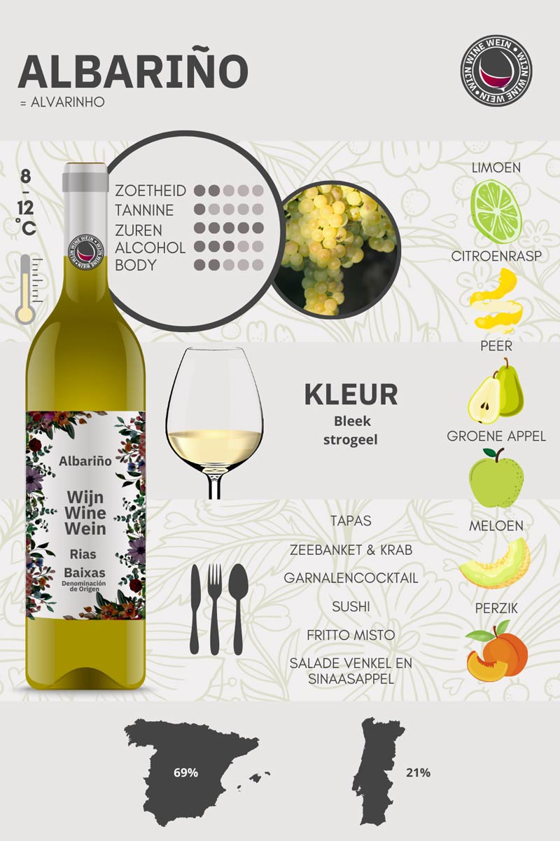 Wat is Albariño? Wijn Guide + Infographic - Wijn Wine Wein